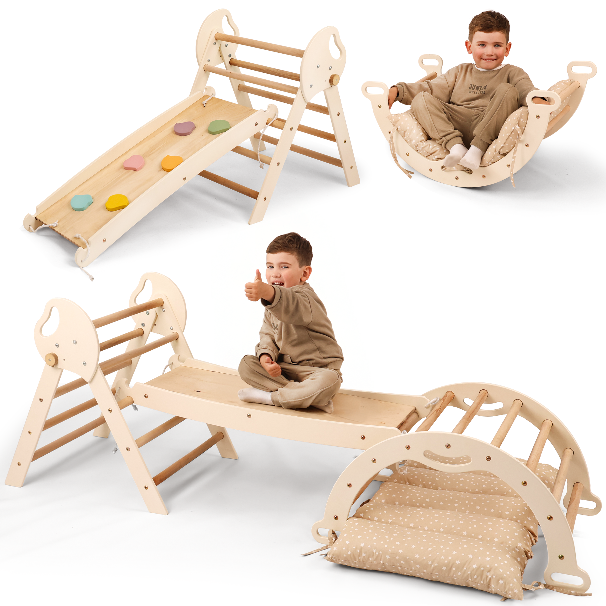 4 in 1 Montessori Climbing Set (ivory) | Family Choice Awards