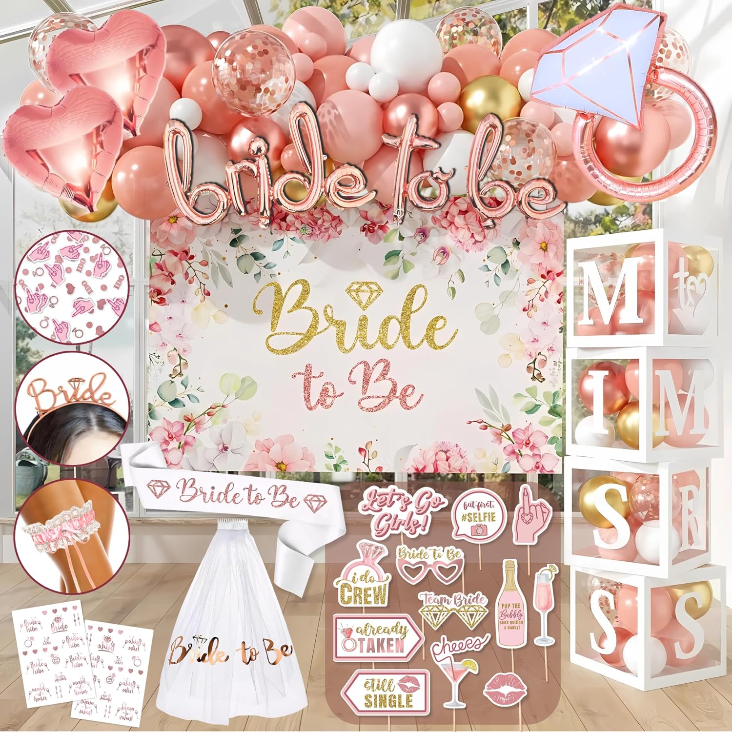 RainMeadow Rose Gold Bridal Shower Decorations Kit | Family Choice Awards